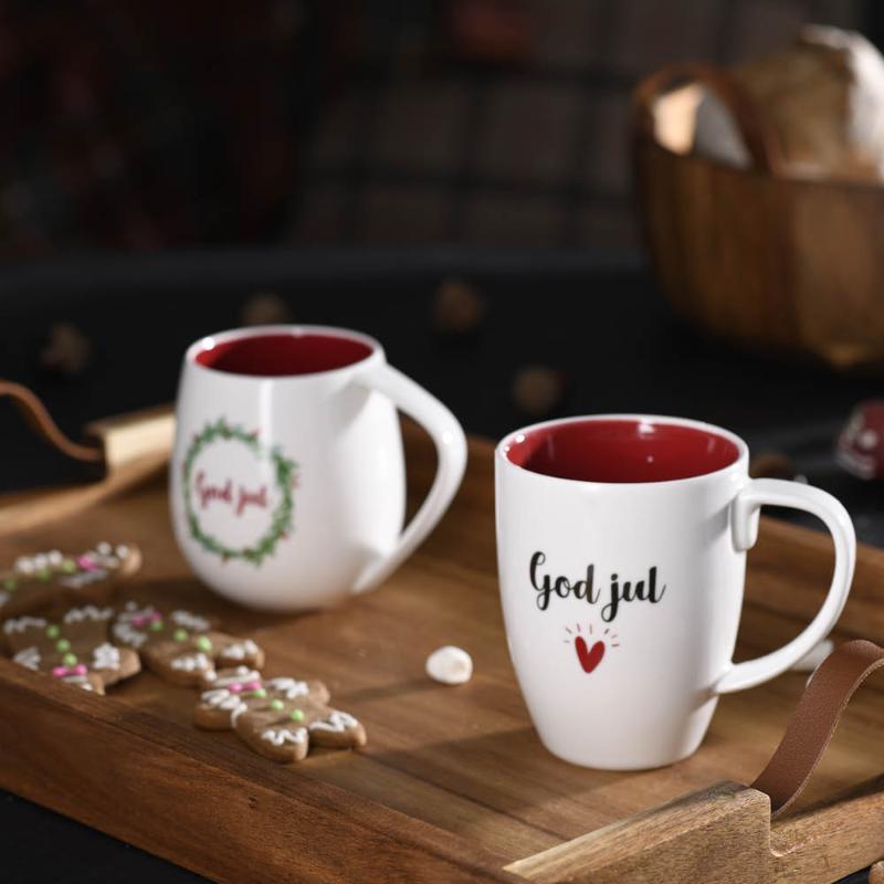 Modern House, God jul krus 35 cl hvit/rød/svart - Tilbords.no