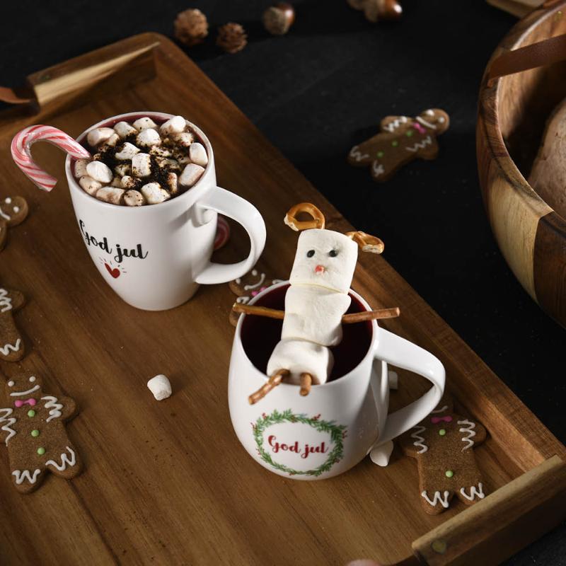 Modern House, God jul krus 35 cl hvit/rød/svart - Tilbords.no